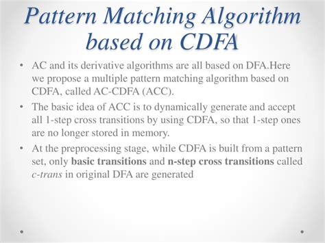 Ppt A Memory Efficient Multiple Pattern Matching Architecture For