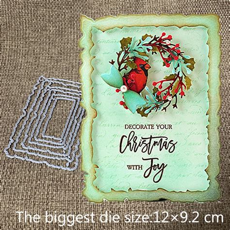 Craft Metal Cutting Dies 6pcsset Vintage Torn Rec Grandado