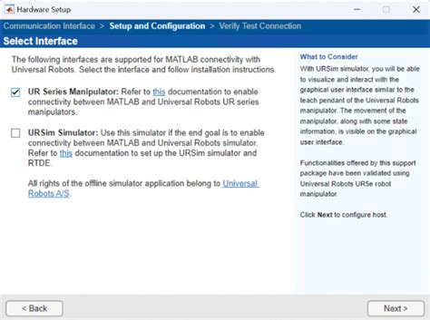 set up ur series cobot for rtde matlab and simulink