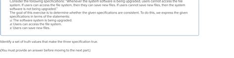 solved consider the following specifications whenever the