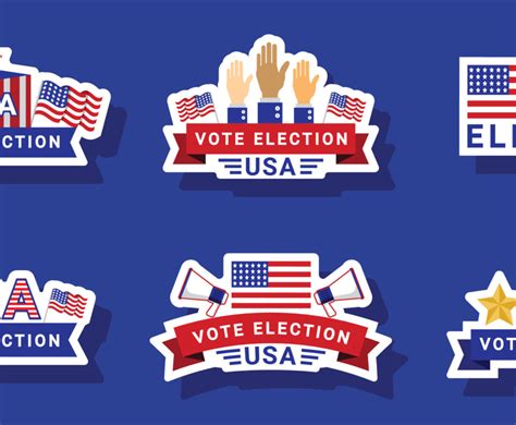 General Us Election Sticker Collection Vector Art And Graphics