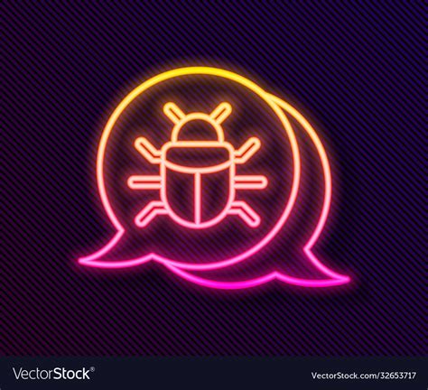 Glowing Neon Line System Bug Concept Icon Isolated