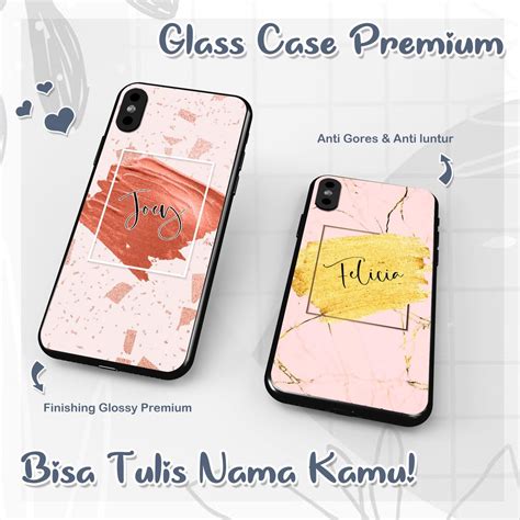 Jual Glass Case High Grade Premium Custom Case Nama Shopee Indonesia