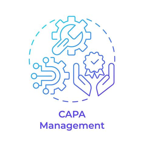 Capa La Gestion Bleu Pente Concept Icône Processus Organisation Qualité Amélioration Rond