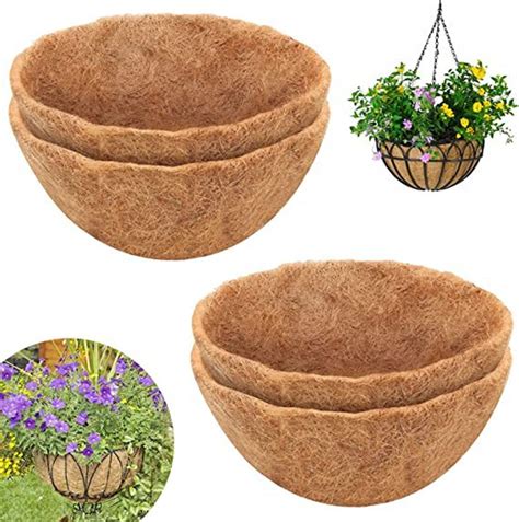 4 Pack 8inch Hanging Basket Coco Liners Replacementcasewin Natural