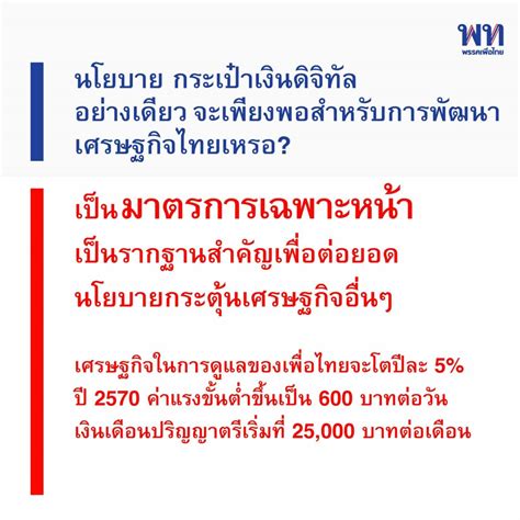 เพื่อไทย ตอบหมดเปลือก ทำไมต้องเติมเงินดิจิทัล 10000 บาท ใครได้บ้าง