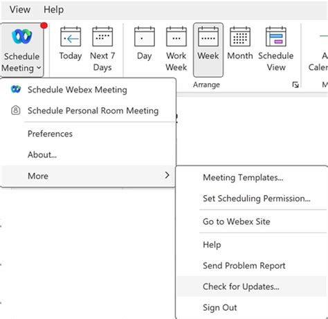 Update Webex Productivity Tools