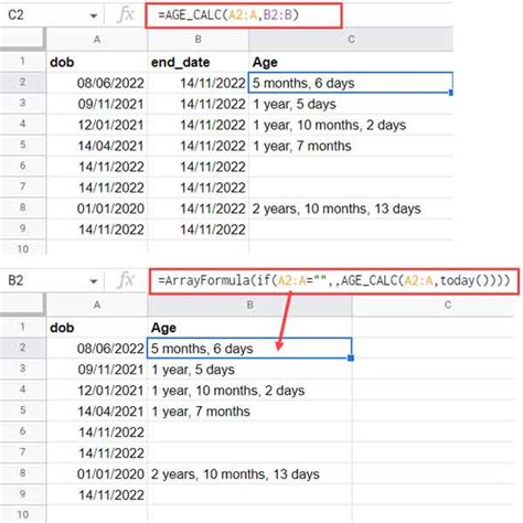 AGE CALC A Named Function To Calculate Age In Google Sheets