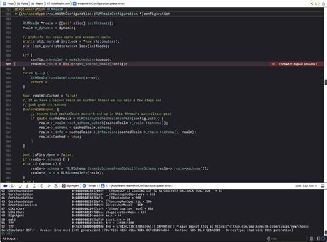 It Crash On `realm Realm Realmgetsharedrealmconfig