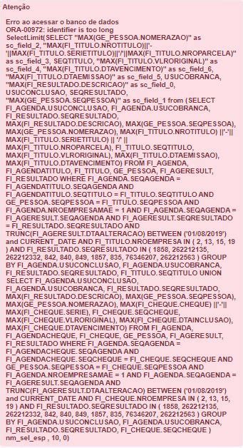 Resolvido Ora 00972 Identifier Is Too Long Banco De Dados