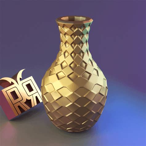 Stl File Rhombus Patterned Vase 🏺・3d Printing Design To Download・cults