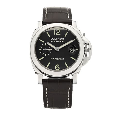 Panerai Stainless Steel Alligator 40mm Luminor Marina Automatic Watch