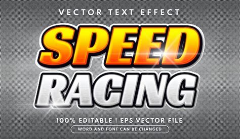 Premium Vector Speed Racing Editable Text Effect Template