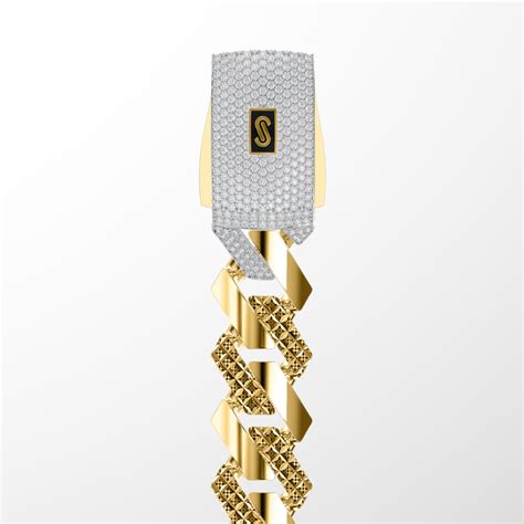 Edge Alternate Flex Pavé Lock Bracelet 18k Monaco Chain Wholesale