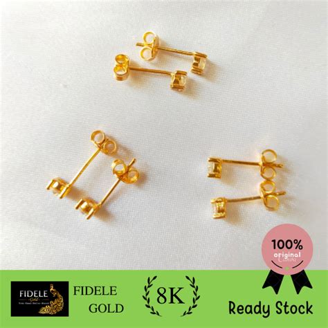 Giwang Anting Tusuk Mata Anting Fashion Simple Polos Cepluk Anting Emas 375 Lazada Indonesia