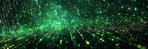 Abstract Background With Green Digital Code And Numbers Premium Ai Generated Image