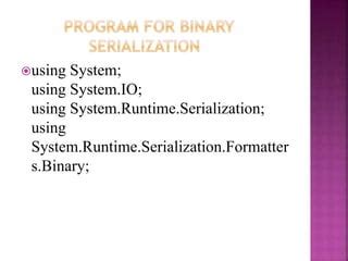 C Binary Serialization PPT