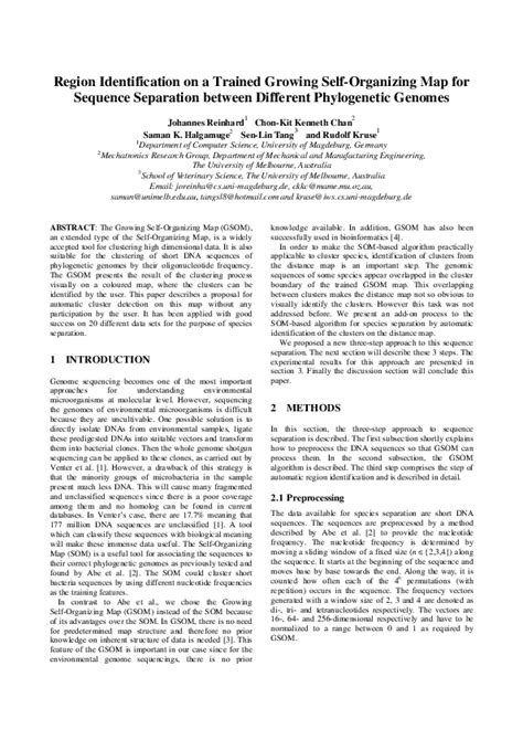 Pdf Region Identification On A Trained Growing Self Organizing Map For Sequence Separation