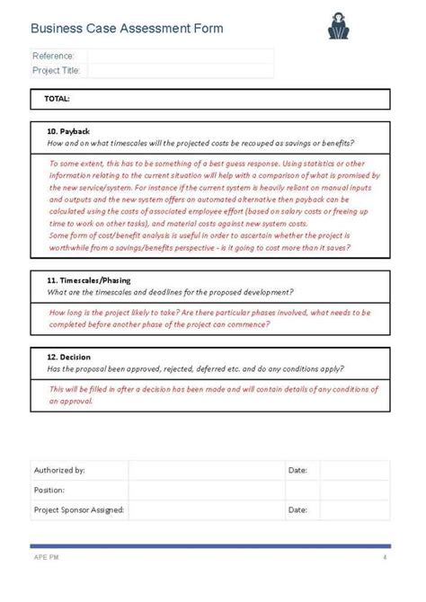 Project Management Business Case Template Project Management Business Case Template
