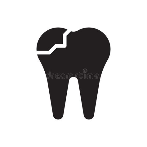 Broken Tooth Icon Damage Teeth Icon Stock Vector Illustration Of