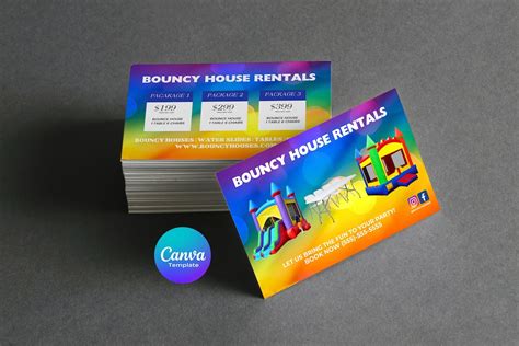 Bounce House Rental Business Card Template Etsy