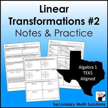 Linear Transformations Notes Practice By Secondary Math Solutions