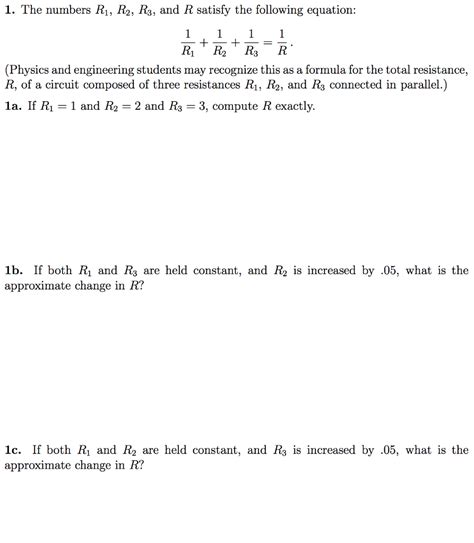 solved 1 the numbers r1 r2 r3 and r satisfy the