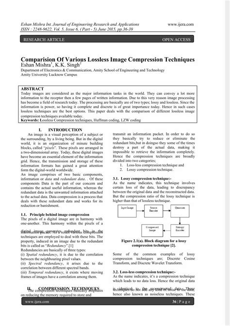 Pdf Comparision Of Various Lossless Image Compression Techniques Dokumentips