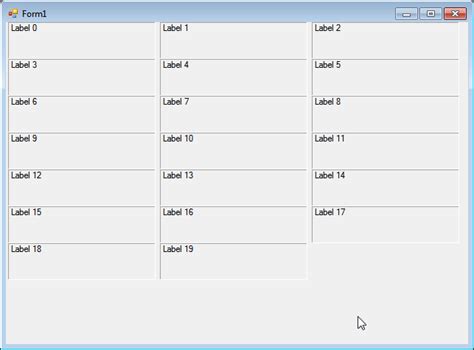 C Place A Grid Of Labels On A Form Stack Overflow