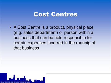 PPT Cost Centres PowerPoint Presentation Free Download ID 563173