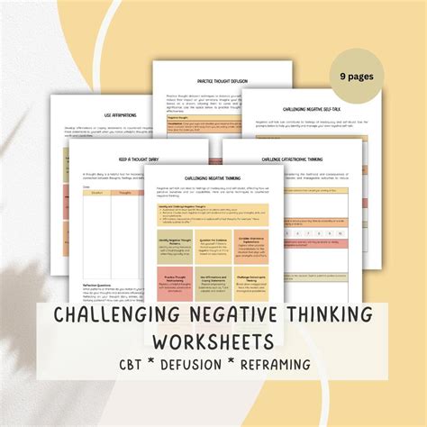 Challenging Negative Thinking Restructuring Handouts Cognitive