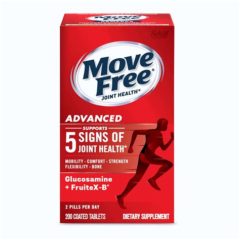 Move Free Advanced Glucosamine Chondroitin Calcium Fructoborate Joint Support Supplement 200