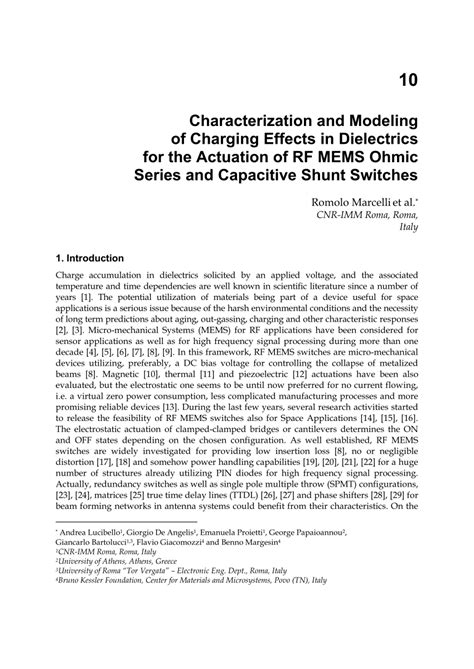 Pdf Characterization And Modeling Of Charging Effects In Dielectrics