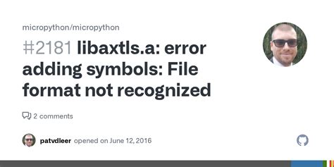 Libaxtlsa Error Adding Symbols File Format Not Recognized · Issue