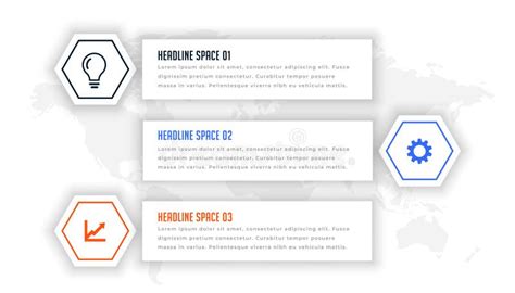 Modern Three Step Infochart Element Chart Banner For Business Success