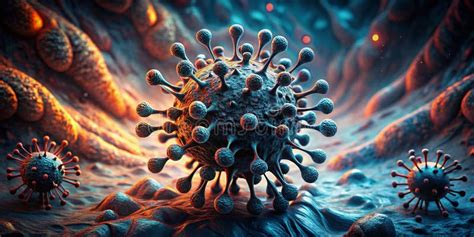 Unveiling The Intricate Anatomy Of A Microscopic Threat A Dark Abstract Virus Portrait For A