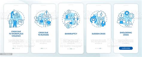 Types Of Risks Blue Onboarding Mobile App Screen Stock Illustration Download Image Now