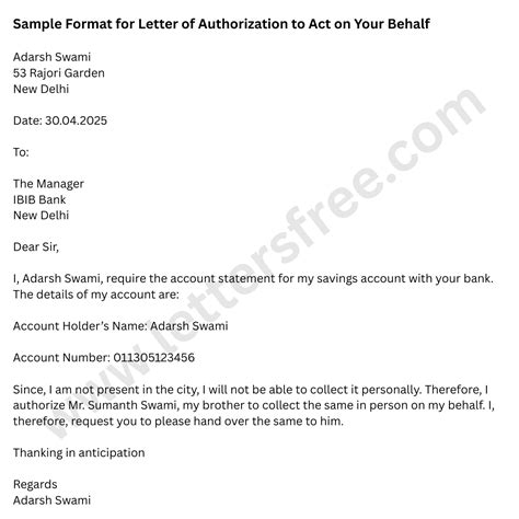 Authorization Letter Format