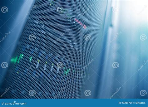 Server Internet Datacenter Room With Rows Of Modern Mainframes Server Control Center For