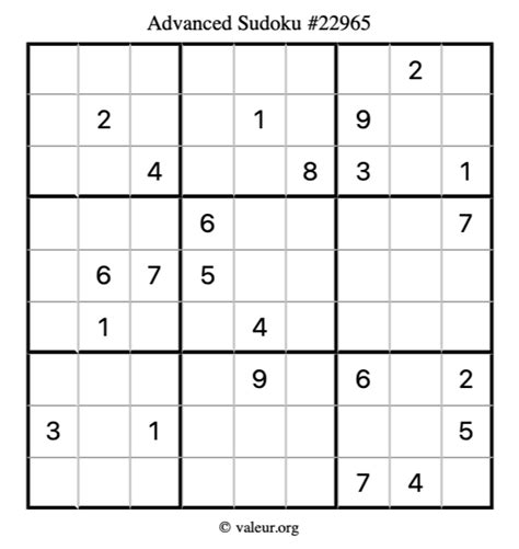 Advanced Sudoku Puzzle 22965