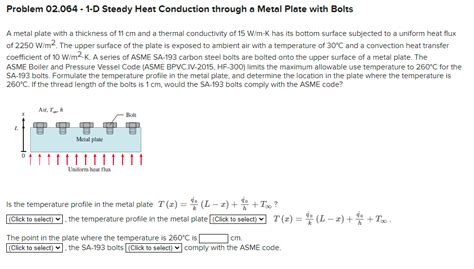 Solved Problem 02064 1 D Steady Heat Conduction Through A