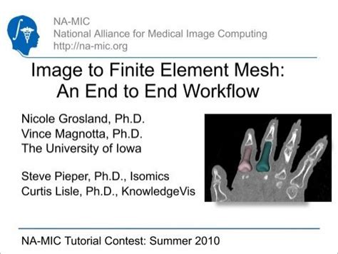Image To Finite Element Mesh An End To End Workflow D Slicer