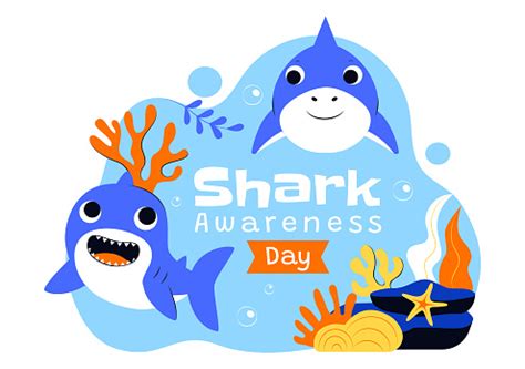 Shark Awareness Day Vector Illustration On 14 July Featuring A Shark