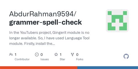 Github Abdurrahman9594grammer Spell Check In The Youtubers Project Gingerit Module Is No