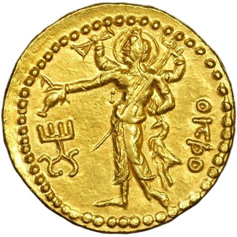 Kushan Coins Are Inscribed In Greek Kharoshthi And Bactrian Their Reverses Represent Their