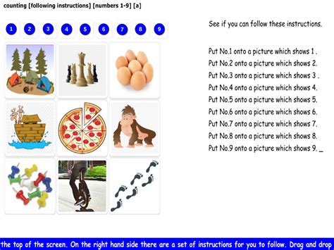 Counting Following Instructions Numbers 1 9 A Teaching Resources
