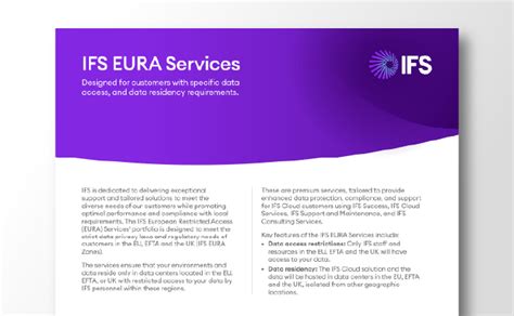IFS Cloud Restricted Access And Residency Services Fact Sheet