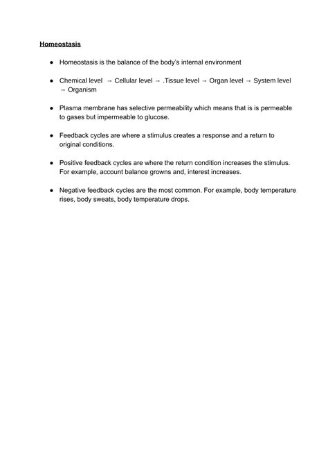 Summary Notes Of All Lectures In Anatomy And Physology Module Human Anatomy And Physiology