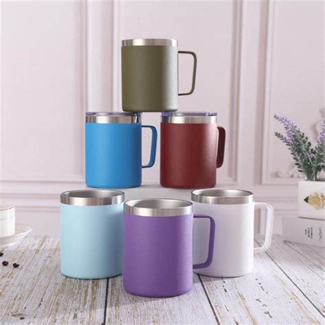 9 Styles 12oz Insulated Coffee Cups With Handles Double Wall Stainless
