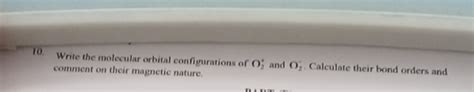 Write The Molecular Orbital Configurations Of Omega And